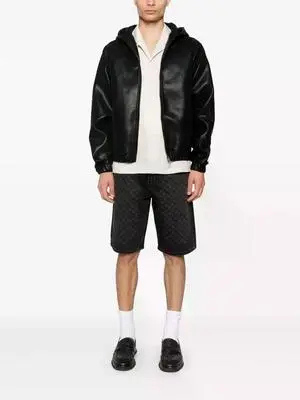 DAILY PAPER Faux Leather Hooded Jacket