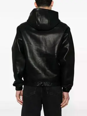 DAILY PAPER Faux Leather Hooded Jacket
