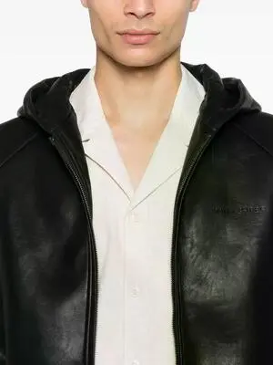 DAILY PAPER Faux Leather Hooded Jacket