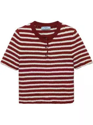 Prada Cotton Bouclé Polo Top