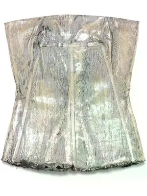 Rick Owens Cracked-effect Bustier - Gold