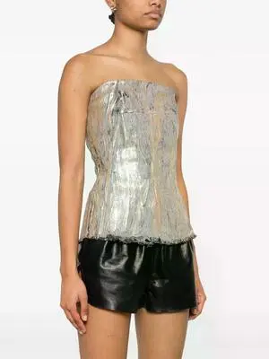 Rick Owens Cracked-effect Bustier - Gold