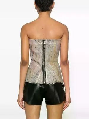 Rick Owens Cracked-effect Bustier - Gold