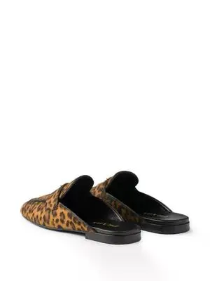 Prada Leopard-print Leather Mules - Brown