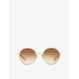 Dita Round-frame Metal Sunglasses - Clear