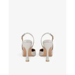 Kurt Geiger Aria2 Sling-back Heeled Faux-leather Courts - Silver