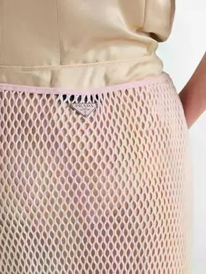 Prada Cotton Mesh Midi Skirt - Pink