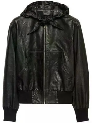 Prada Hooded Leather Jacket