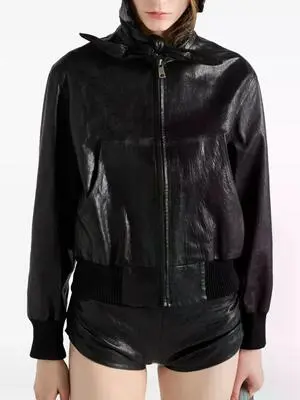 Prada Hooded Leather Jacket
