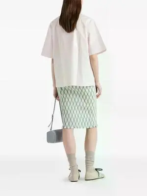 Prada Patterned Cotton Midi Skirt