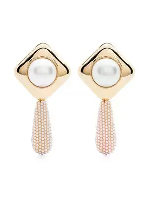 SELF-PORTRAIT Pearl Crystal Earrings - Gold