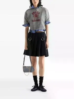 Prada Logo-intarsia Sweater - Grey