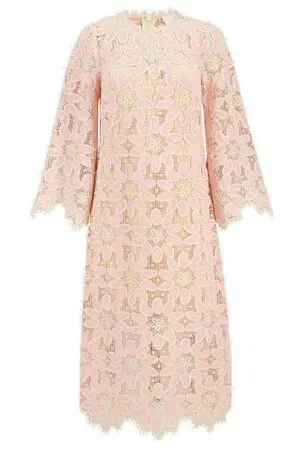 Zimmermann Zimmermann Ottie Scallop Edge Lace Midi Dress - Pink