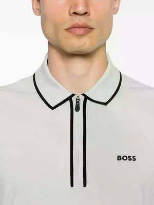 BOSS Contrast-stripes Polo Shirt - Grey