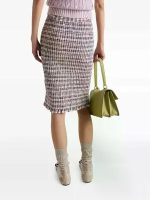Prada Checked Cotton Midi Skirt