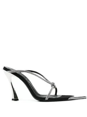 MUGLER Knotted Fang Sandals - Black