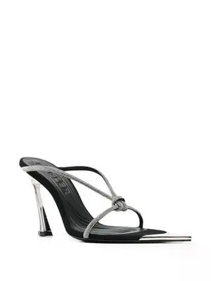 MUGLER Knotted Fang Sandals - Black