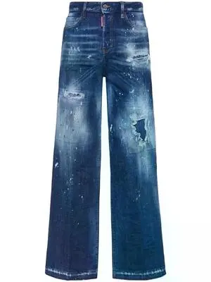 Dsquared2 Ripped Wide-leg Jeans