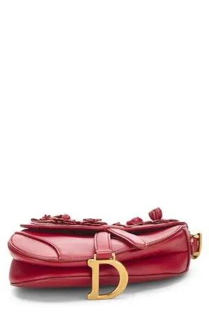 Dior Calfskin 3d Flower Saddle Bag