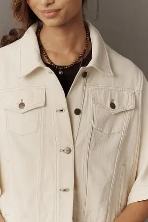 PILCRO Weston Cape Denim Jacket - Ivory