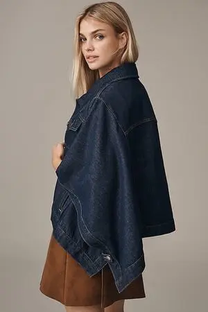 PILCRO Cape Denim Boyfriend Jacket