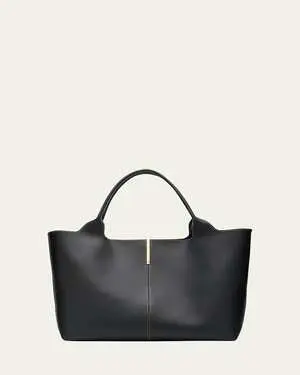 TOD'S Leather Shopping Tote Bag - Nero