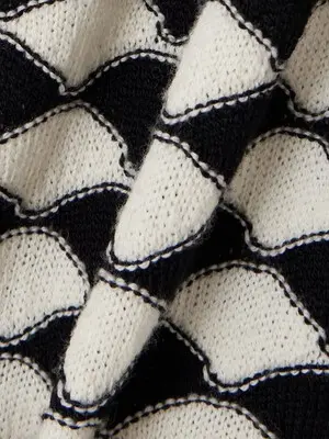 La DoubleJ Wool-jacquard Wide-leg Pants - White