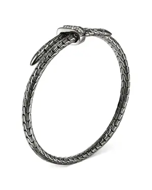John Hardy Sterling Diamond Pave Spear Cuff Bracelet - Silver
