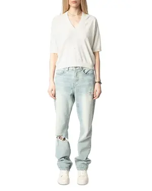 Zadig&Voltaire Wully Lico V Neck Sweater - Ecru