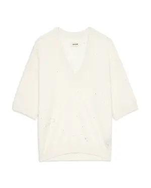 Zadig&Voltaire Wully Lico V Neck Sweater - Ecru