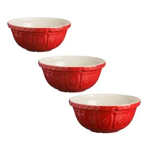 MASON CASH Mixing Bowls, Set Of 3 Red