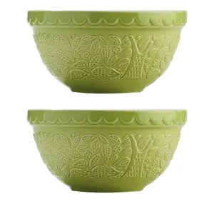 MASON CASH In The Forest Hedgehog Mixing Bowl, Set Of 2 - Green