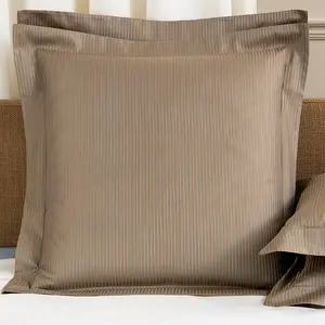 Frette Horizon Striped Euro Sham - Nut/dusty Azure