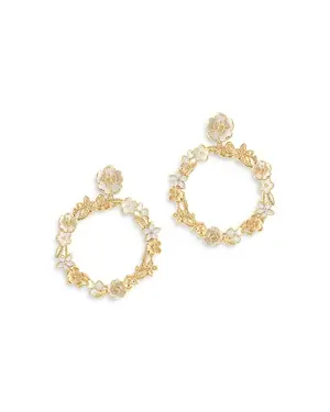 ANABEL ARAM Bloom Gathered Drop Hoop Earrings - Gold