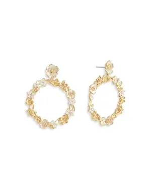 ANABEL ARAM Bloom Gathered Drop Hoop Earrings