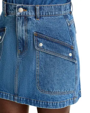 Aqua Utility Denim Mini Skirt