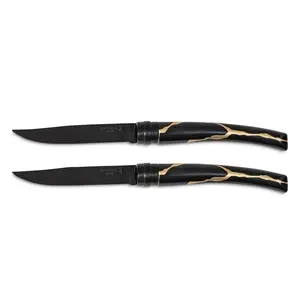 Bernardaud Kintsugi Charbon Black Table Knives, Set Of 2