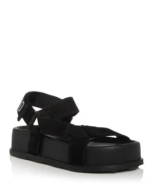 Women's Black Platform Strappy Sandals