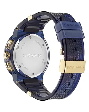 FERRAGAMO F-80 Translucent Chronograph, 44mm - Blue/blue