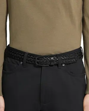 Zegna Braided Leather Belt - Black