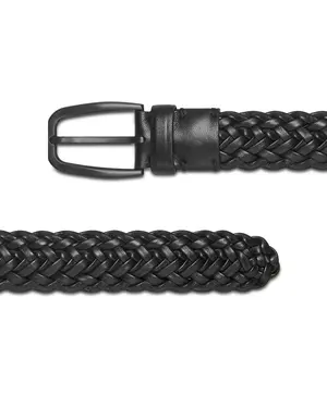 Zegna Braided Leather Belt - Black