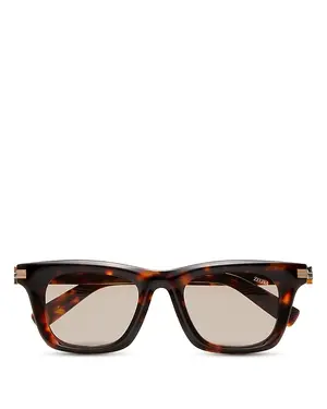 Zegna 49mm Acetate Sunglasses - Havana Brown