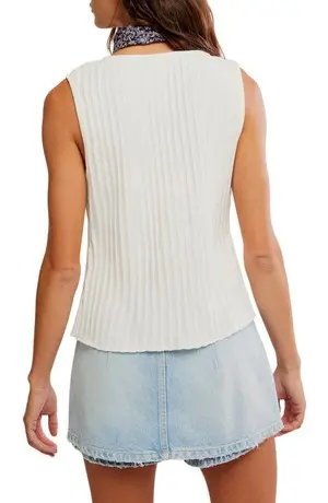 Free People Tilly Rib Button-up Top - Ivory