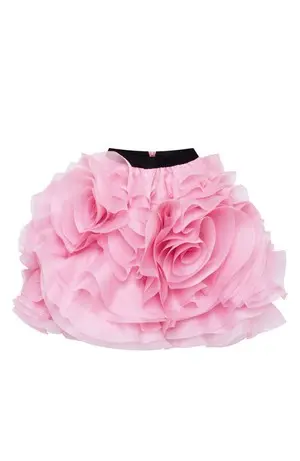 MILLA Organza Floral Mini Skirt - Pink