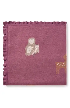 ELEGANT BABY Forest Family Cotton Knit Blanket - Dark Violet