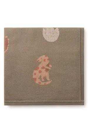 ELEGANT BABY Dinosaur Family Cotton Knit Blanket - Olive Green