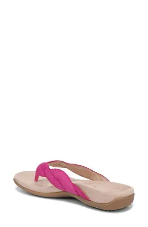Vionic Braided Leather Flip Flop - Rose Violet