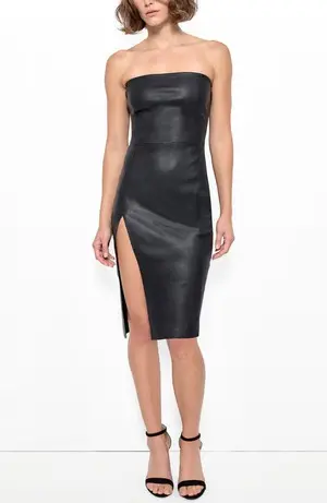 AS By DF Aura Stretch Leather Dress - Black