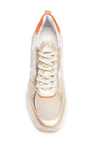 NEROGIARDINI Platform Sneakers - Gold/ Rust