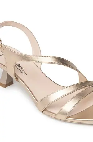 NEROGIARDINI Slingback Kitten Heel Sandal - Gold